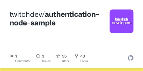 GitHub Twitchdev Authentication Node Sample