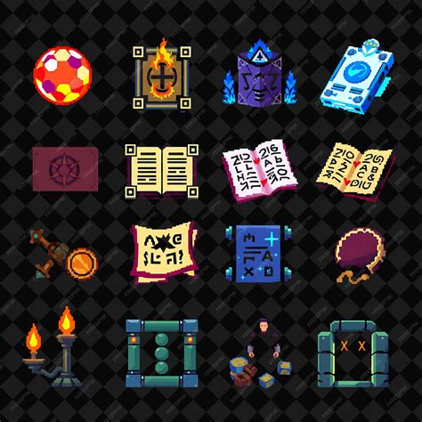 Set With Items Arcane Orb Ancient Tablet Floating Scrolls Magical