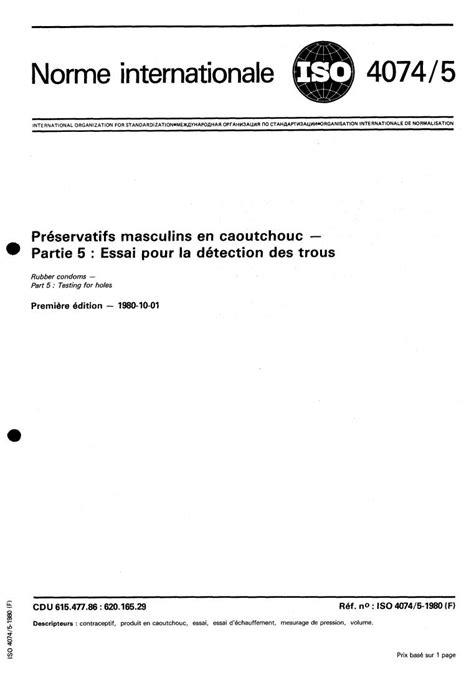 ISO 4074 5 1980 Rubber Condoms Part 5 Testing For Holes
