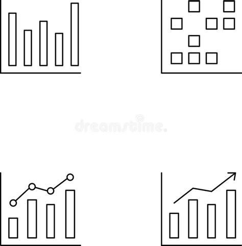 Bar Graph Line Icons Set. Graph, Line, Bar, Chart, Diagram, Report, Statistics. Business ...