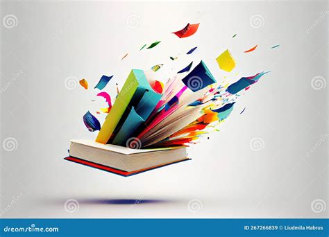 Book With Flying Pages Abstraction Generative Ai Stock Illustration Illustration Of Isolated