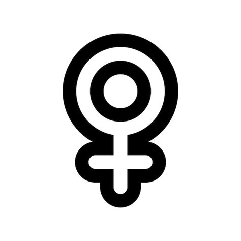 Premium Vector Outline Gender Female Black White Icon