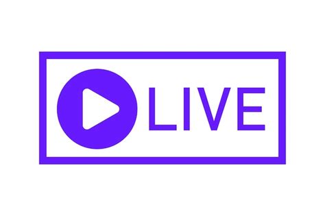 Premium Vector Live Button Flat Purple Play Button Live Rectangular