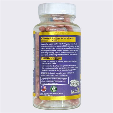 Elderberry Sea Moss Capsules 60 Capsules Herb To Body