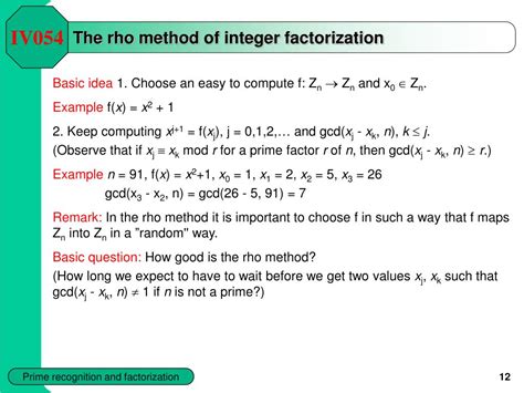 Ppt Prime Recognition And Factorization Powerpoint Presentation Free Download Id483288