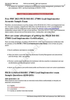 PECB Realistic Sample ISO IEC Lead Implementer Exam Pass Quiz