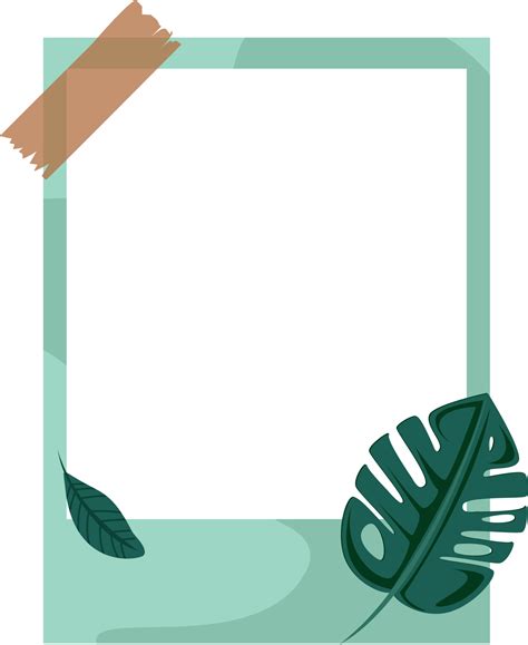Cute Photo Frame Template With Decorative Leaf Element 17804388 Png