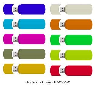 Usb Flash Memory Set Isolated On Stock Vector Royalty Free Shutterstock