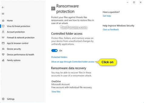 Add Or Remove Allowed Apps For Controlled Folder Access In Windows Tutorials