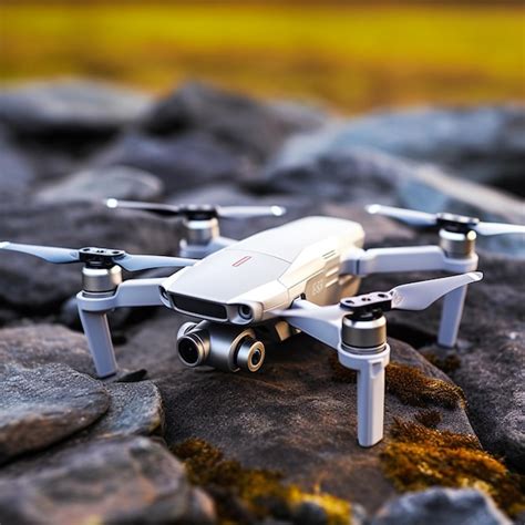 Premium Ai Image A Close Up Of A Small White Drone On A Rock