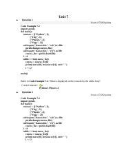 Unit Docx Unit Question Out Of Points Code Example Import Pickle Def Main