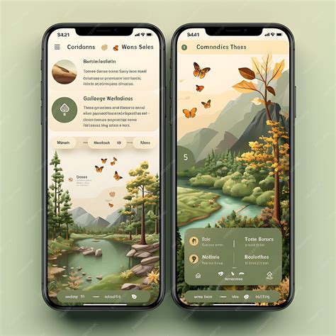 Premium Ai Image Mobile App Layout Design Of Environmental Studies