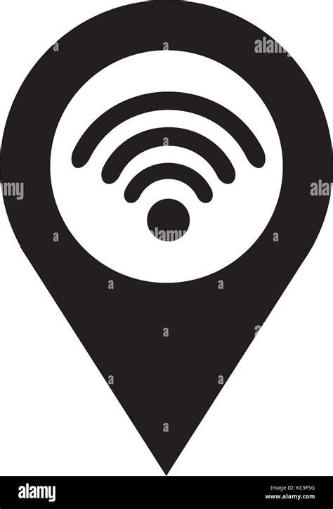 Pointer Map With Wifi Internet Signal Connection Stock Vector Image