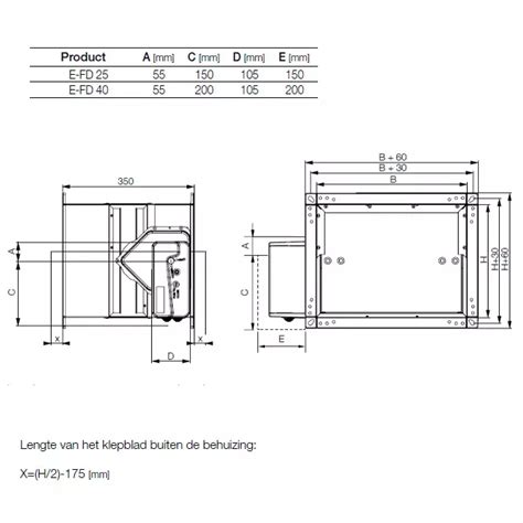 Fire Damper Rectangular Manual Operation E Fd40 1000x300 R 50300130