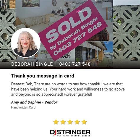 Congratulations To Deb For Another Amazing Sale At 8 10 Tweed Street Dj Stringer Property
