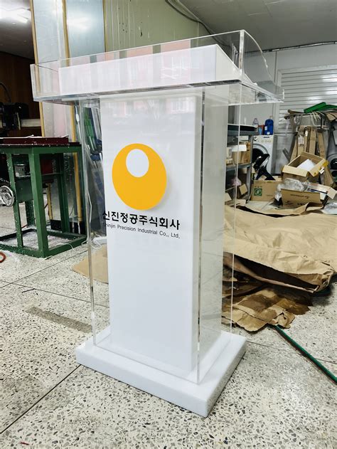 상판70cm 아크릴 강연대 아크릴단상 사회대 연설대 강의대 탁상 연단 설교대 교탁 발언대