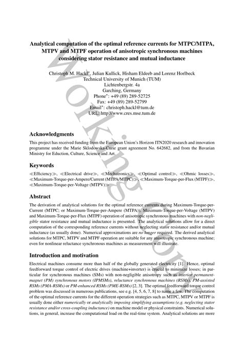 pdf analytical computation of the optimal reference currents for mtpc