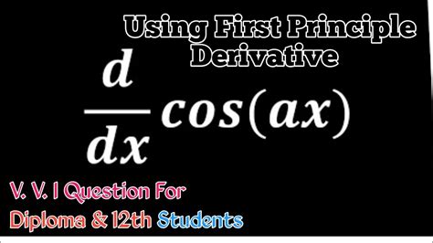 Derivative of cos(ax) by using First Principle of Derivative - YouTube