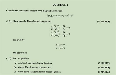 solved question 1 consider the variational problem with