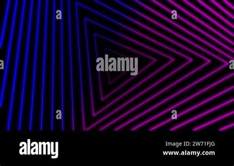 Geometric Triangle Shape Animation Motion Of Neon Triangles With