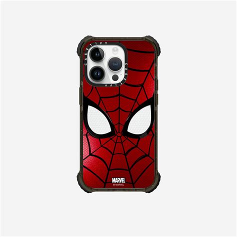 케이스티파이 X 마블 아이폰 스파이더맨 마스크 울트라 임팩트 범퍼 케이스 클리어 블랙 Casetify Kream