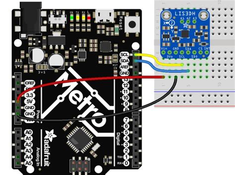 arduino adafruit lis3dh triple axis accelerometer breakout adafruit
