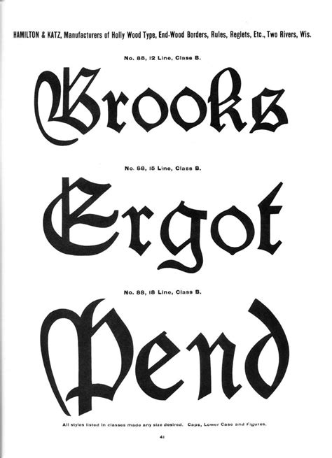 Hamilton Katz Blackletter Type Specimen Showcase