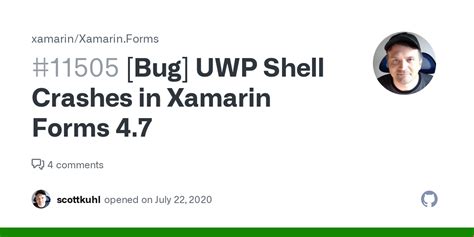 Bug UWP Shell Crashes In Xamarin Forms Issue Xamarin Xamarin Forms GitHub