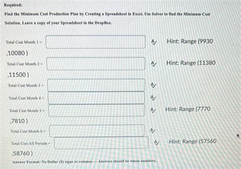 Solved Aggregate Planning Given The Projected Demands For