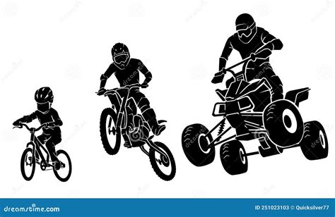 Motocross Evolution Cartoon Vector | CartoonDealer.com #106159659