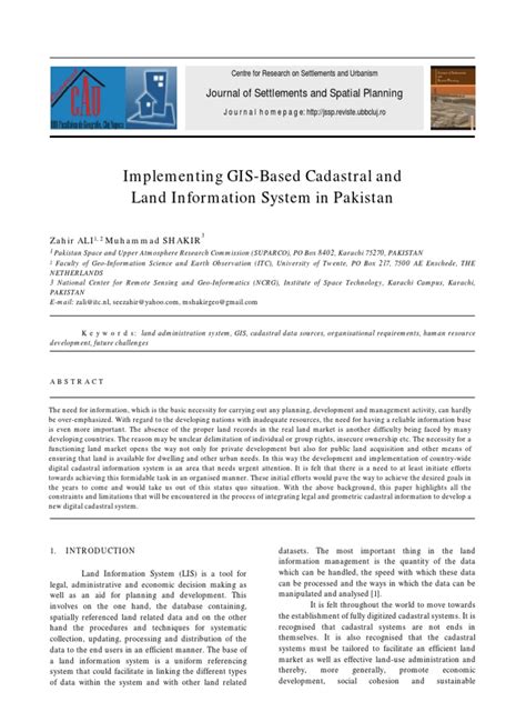 Implementing Gis Based Cadastral And Land Information System In