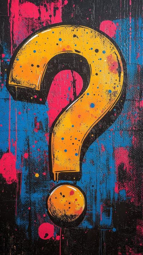 Bold Yellow Question Mark With Abstract Splatter Effect Stock Image Image Of Colorful Bold