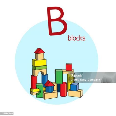 알파벳 문자 B 어퍼 케이스 또는 어린이 학습 연습 Abc를위한 대문자 블록의 벡터 그림 건설 산업에 대한 스톡 벡터 아트 및