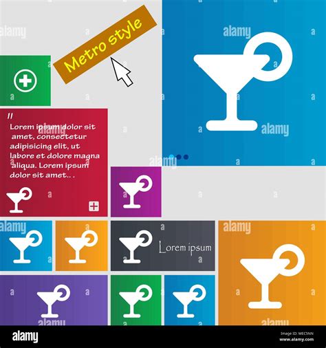 Drink Cocktail With A Lemon Icon Sign Buttons Modern Interface Website Buttons With Cursor