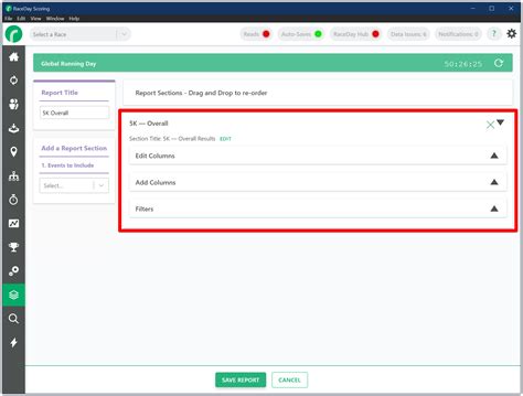Remove Columns From A Report Raceday Scoring
