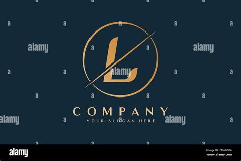 Sliced Letter L Logo With Circle Shape Letter L Luxury Logo Template In Gold Color Beautiful