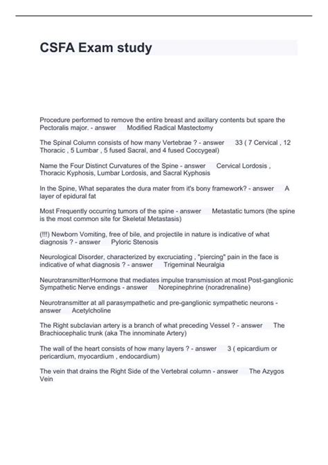 CSFA Exam Study Questions With Correct Answers CFSA Stuvia US