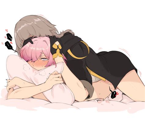 rule 34 1futa 1girls absurdres bed sheet black gloves black jacket