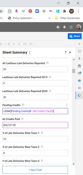 Summary Fields And Subtraction In Sheet Summary Smartsheet Community