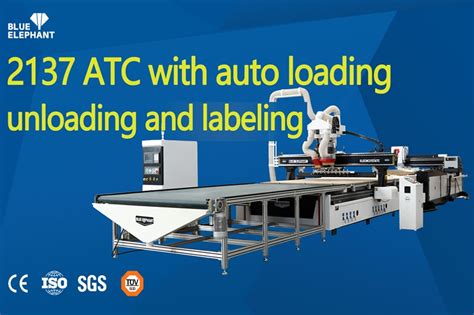 2137 Atc Nesting Machine With Auto Loading And Unloading And Labeling Blue Elephant Cnc