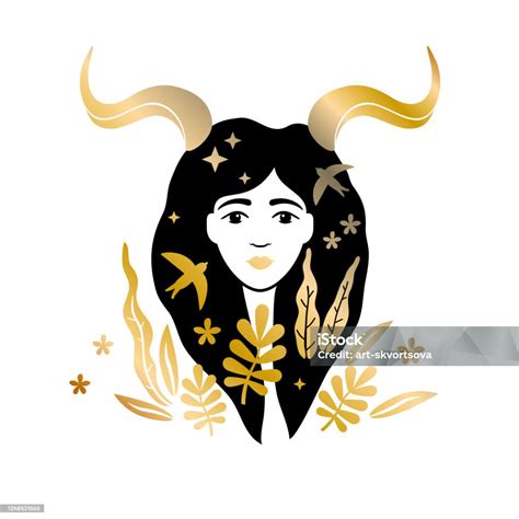 조디악의 염소 자리 별자리 개념 벡터 아트 일러스트 아름다운 소녀 실루엣 아름다운 여성으로 점성술 기호 미래의 말하기 별자리 연금술 영성 신비주의 점성술 기호에 대한 스톡