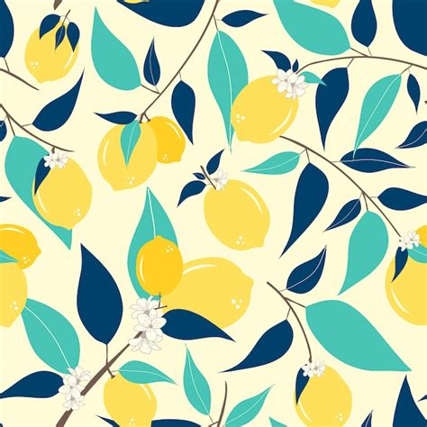 Premium Vector Lemon Seamless Pattern