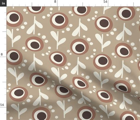 Mocha Mousse Retro Floral Fabric Spoonflower Mocha Mousse Retro Floral Fabric Spoonflower