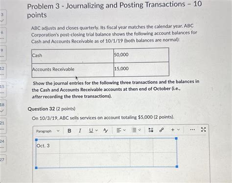 Solved Problem 3 Journalizing And Posting Transactions