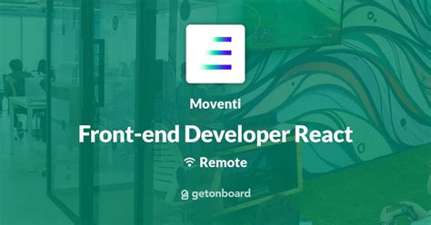 Front End Developer React At Moventi Remote Work From Home Get On Board