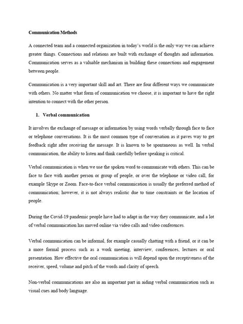 Communication Methods Pdf Nonverbal Communication Communication