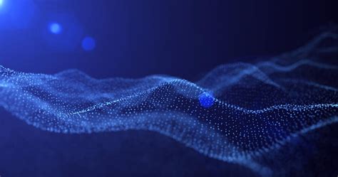 Premium Photo Futuristic Abstract Blue Glowing Wave Lines From Dots And Particles Of Shining