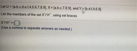 Solved Let U A B C D E F X A B C Chegg Com