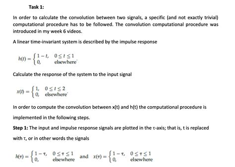 Solved Task 1 In Order To Calculate The Convolution Between Chegg Com