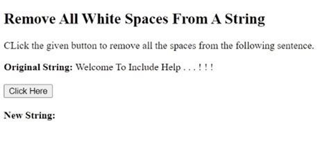 Remove All Whitespace From A String In Javascript